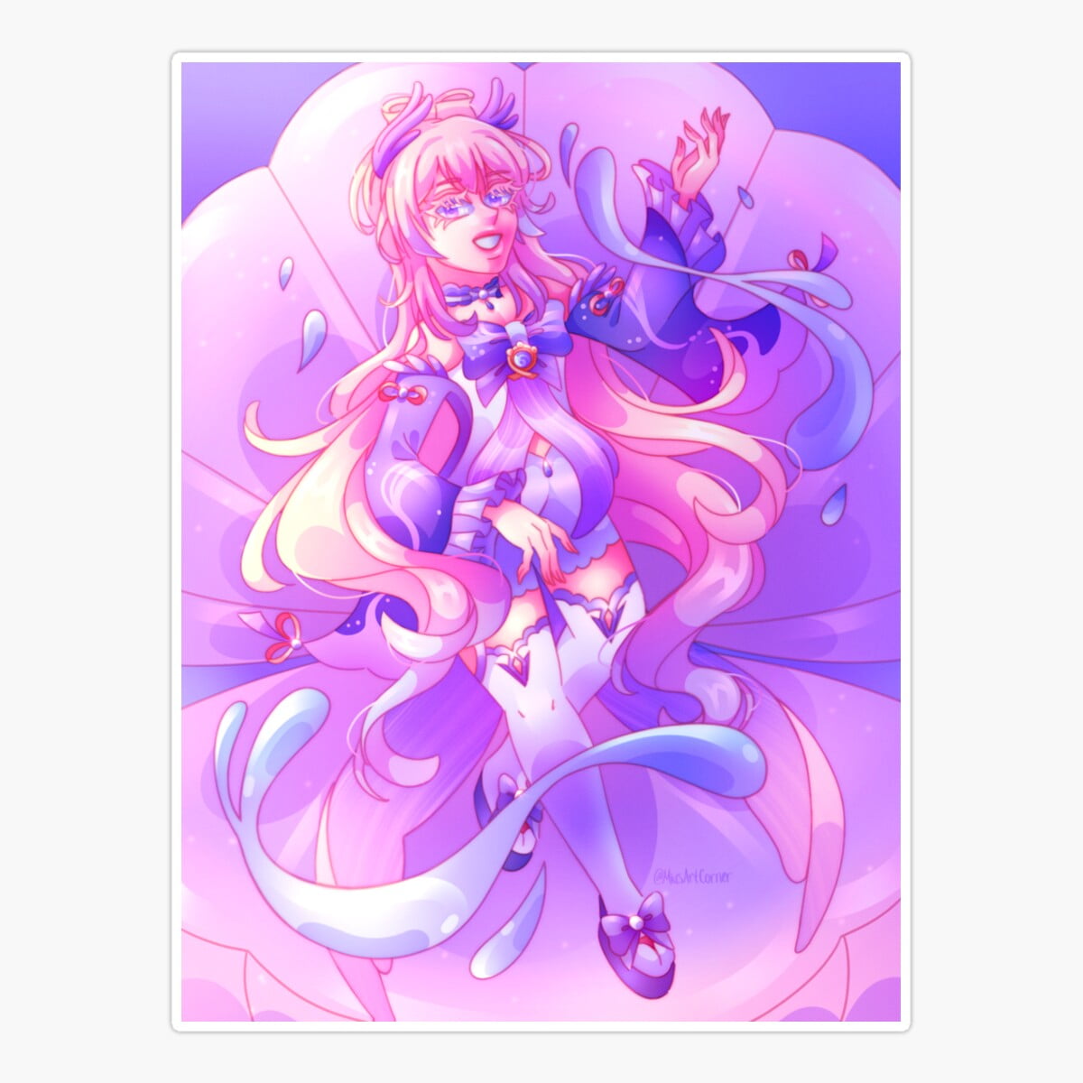 Stickly Kokomi With Clam Sticker, Phone Decal Water Bottle Stickers Car ...