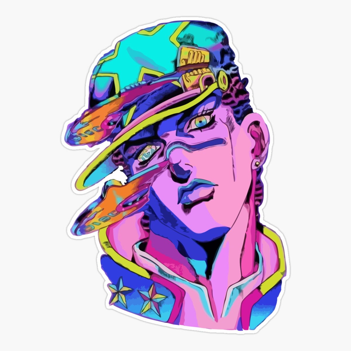 Stickly Kujo Jotaro Sticker, Phone Decal Water Bottle Stickers Car ...