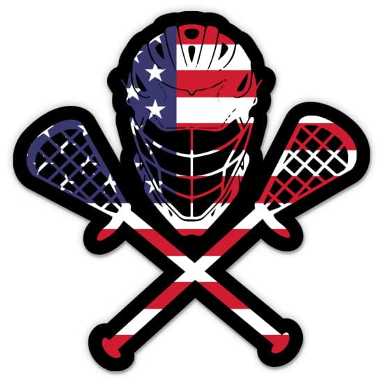 Stickly LAX American Flag Lacrosse Sticker Laptop Sticker Vinyl for Car ...