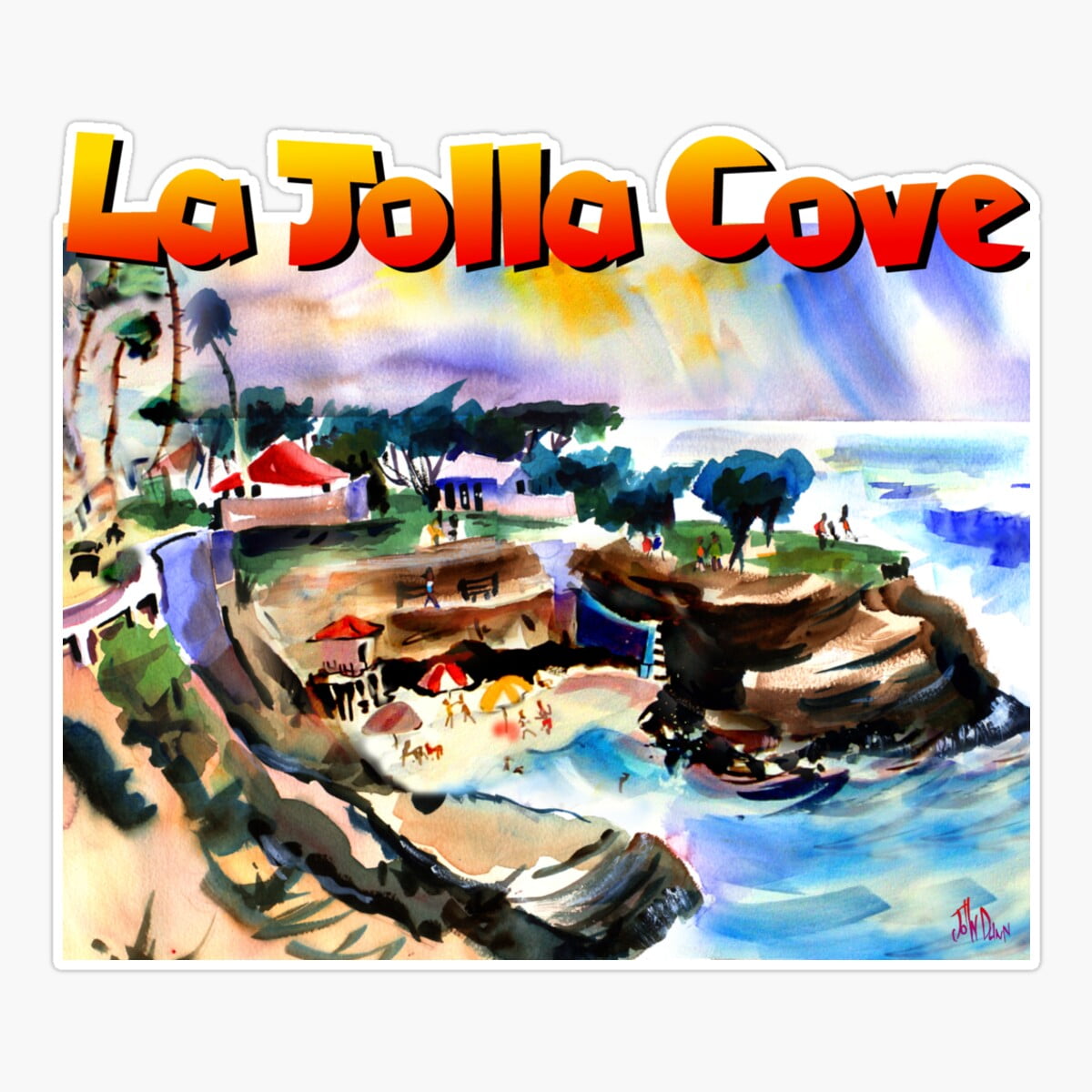 Stickly La Jolla Cove Sticker, Phone Decal Water Bottle Stickers Car ...