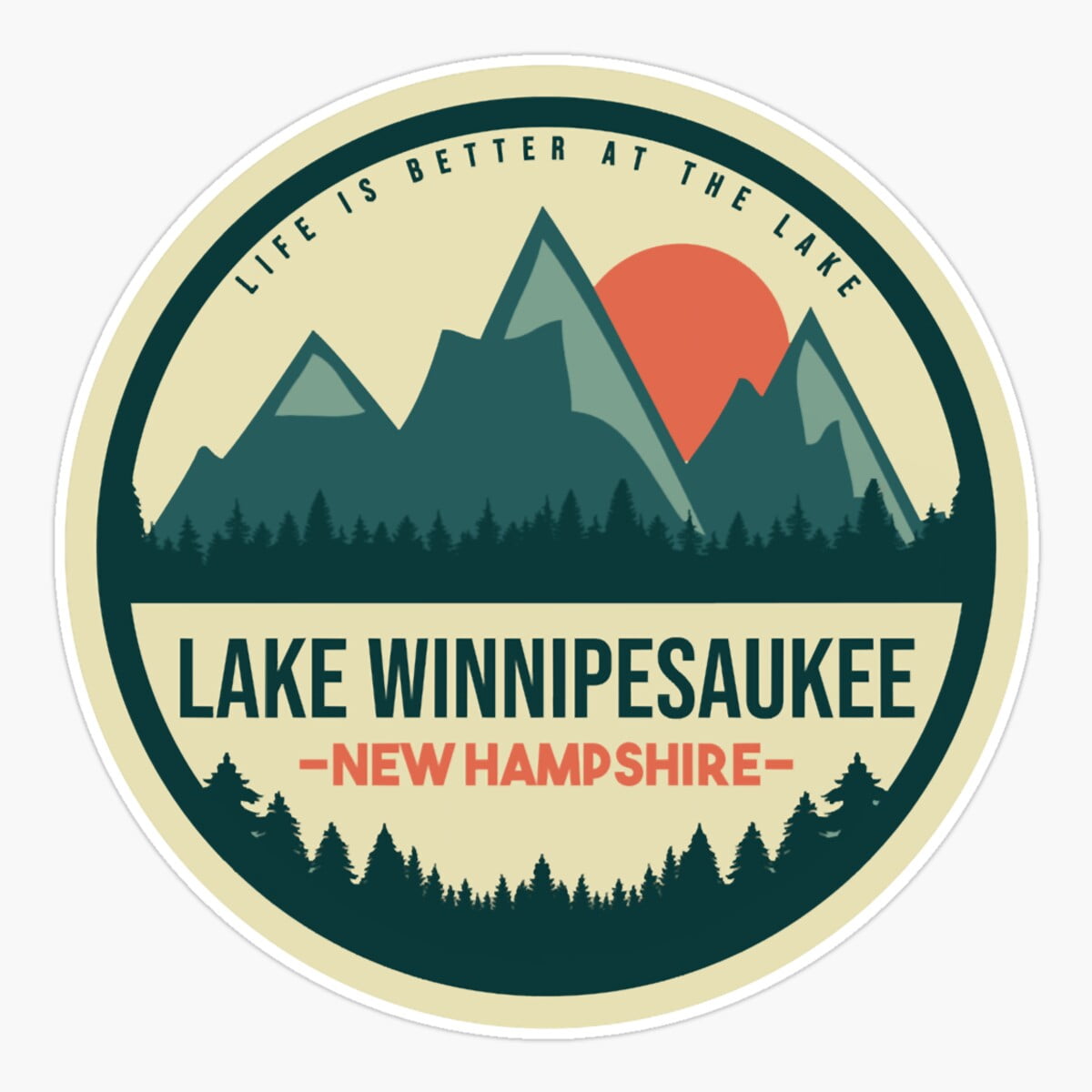 Stickly Lake Winnipesaukee New Hampshire Sticker, Phone Decal Water ...