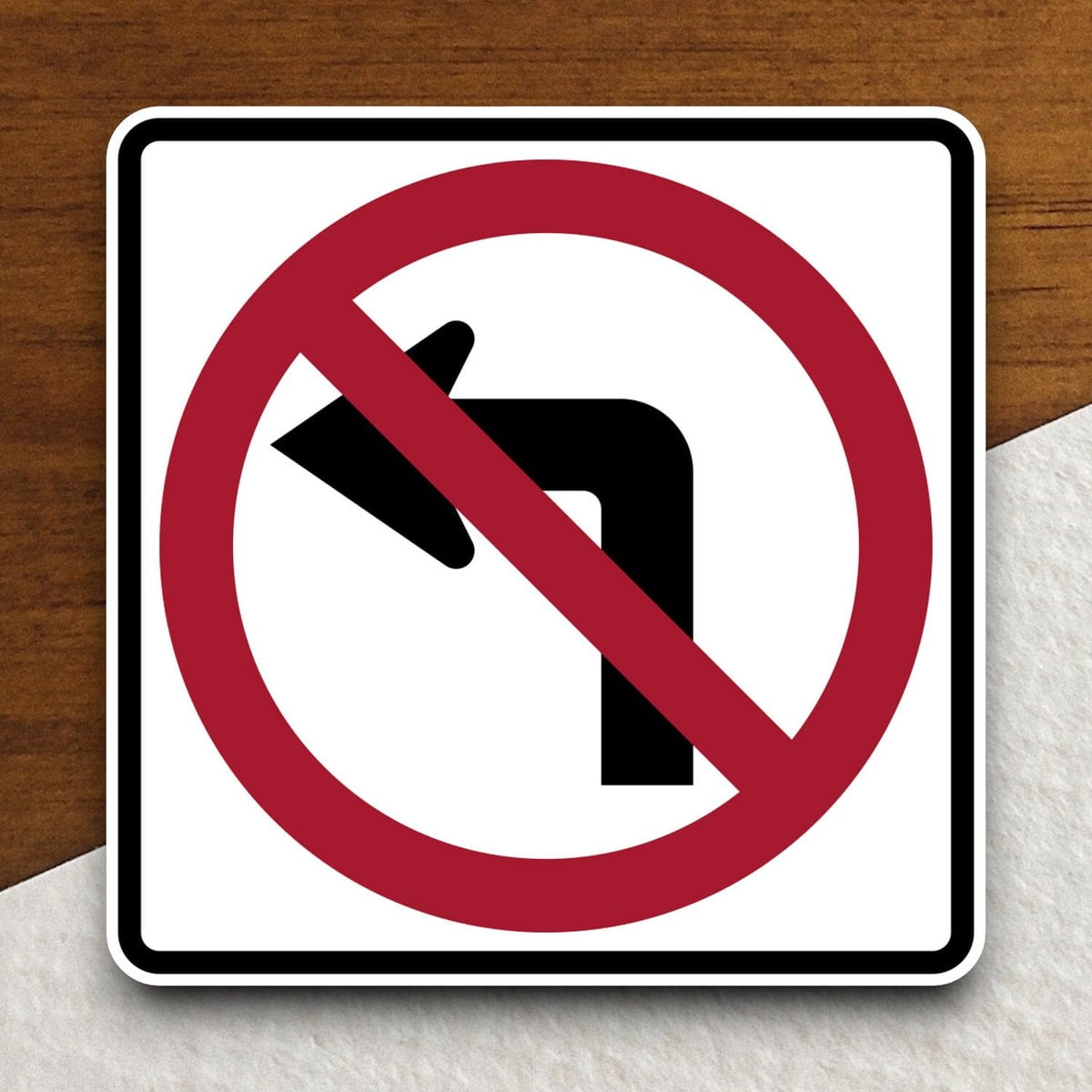 Stickly No Left Turn Road Sign Stickers, Traffic Sticker, Road Sign ...