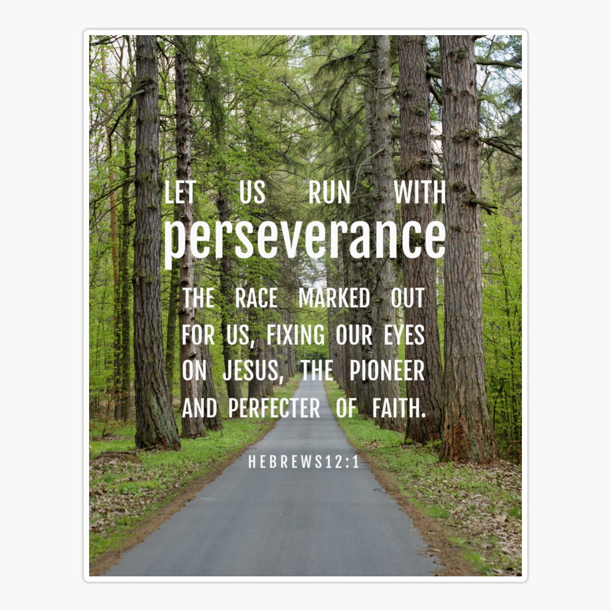Stickly Let Us Run With Perseverance Sticker, Phone Decal Water Bottle ...