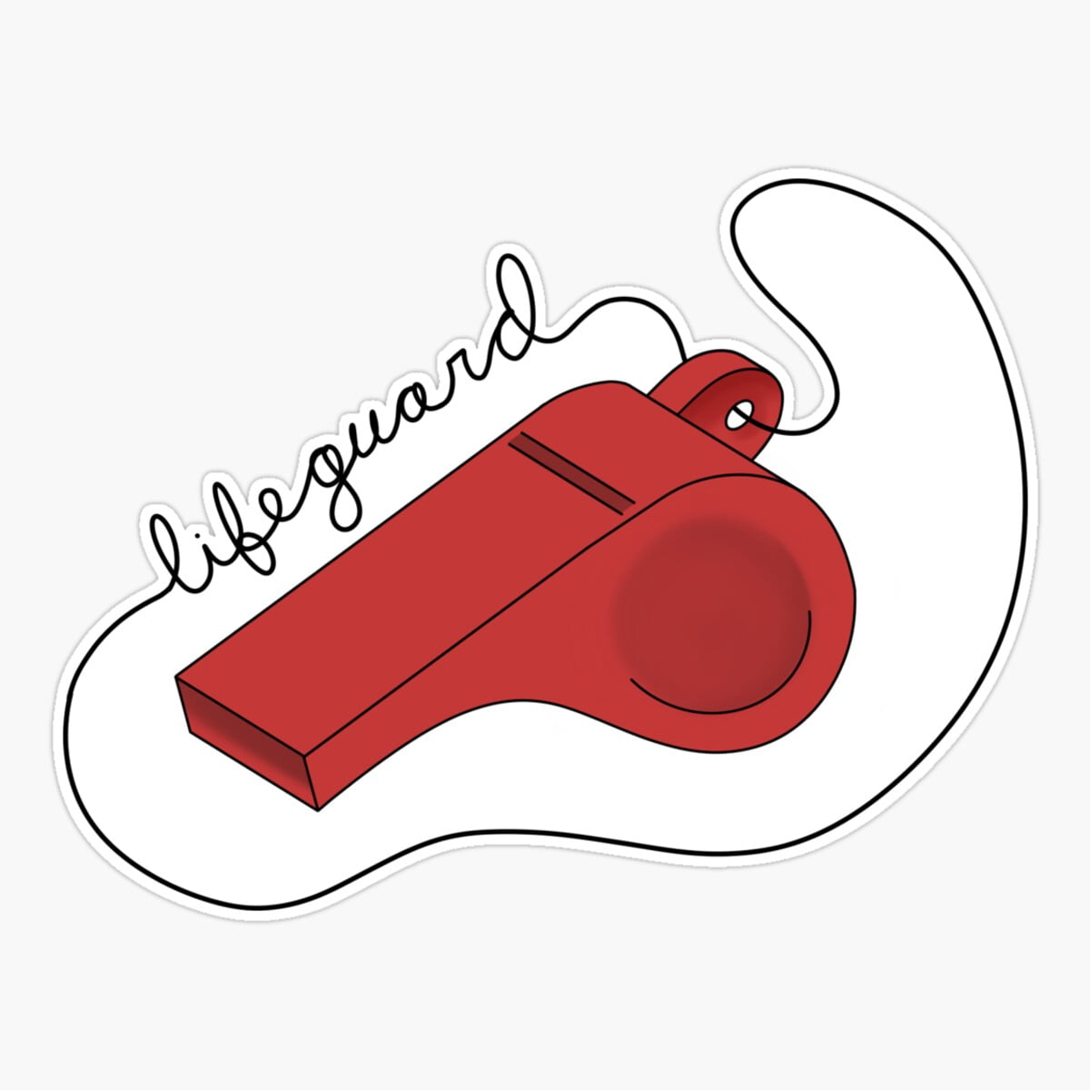 Stickly Lifeguard Whistle Sticker, Phone Decal Water Bottle Stickers ...