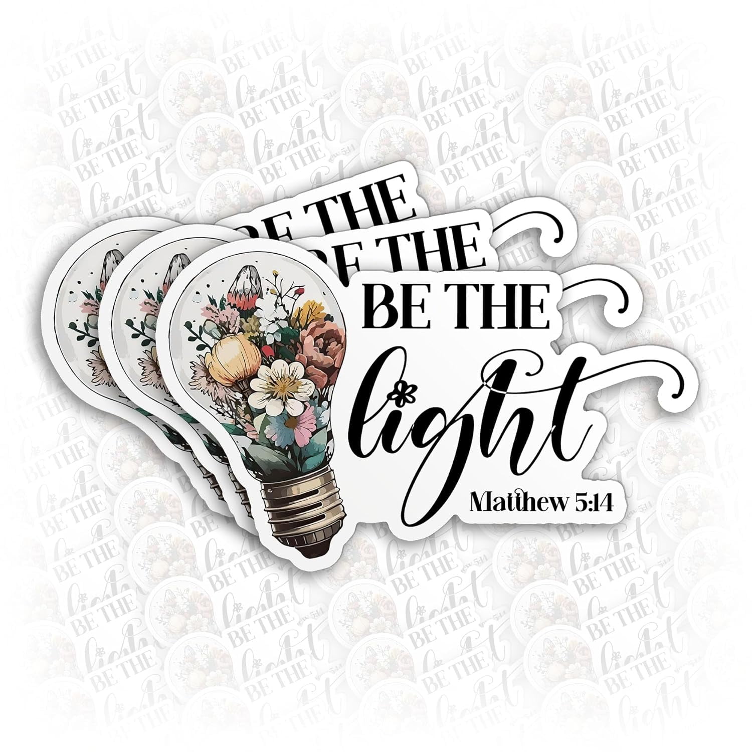 Stickly Be The Light Sticker Matthew 5:14 Sticker Christian Bible ...