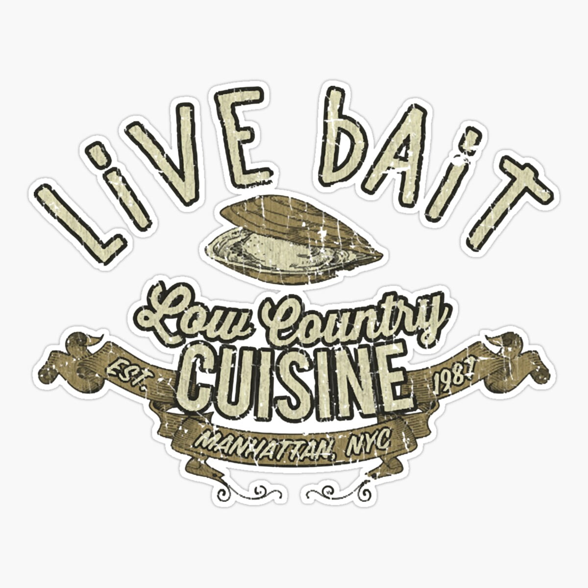 Stickly Live Bait Nyc 1987 Sticker, Phone Decal Water Bottle Stickers ...