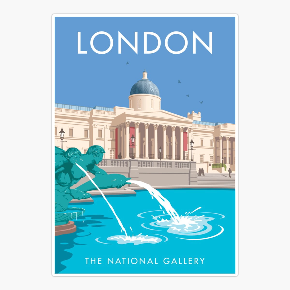 Stickly London National Gallery Sticker, Phone Decal Water Bottle ...