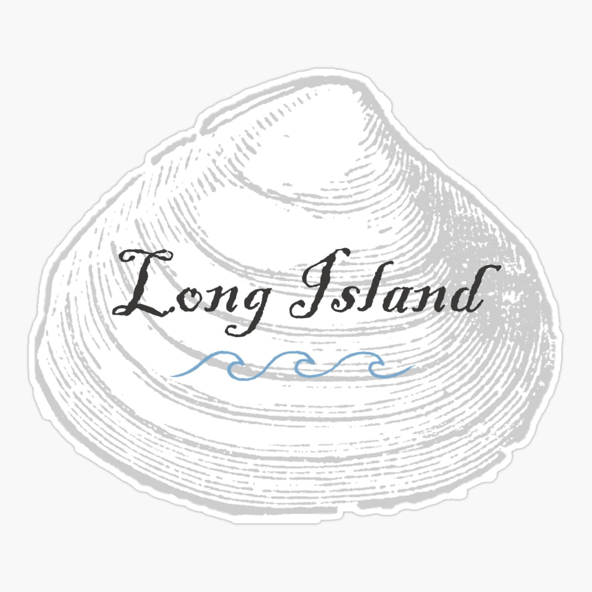 Stickly Long Island Clams Sticker, Phone Decal Water Bottle Stickers ...