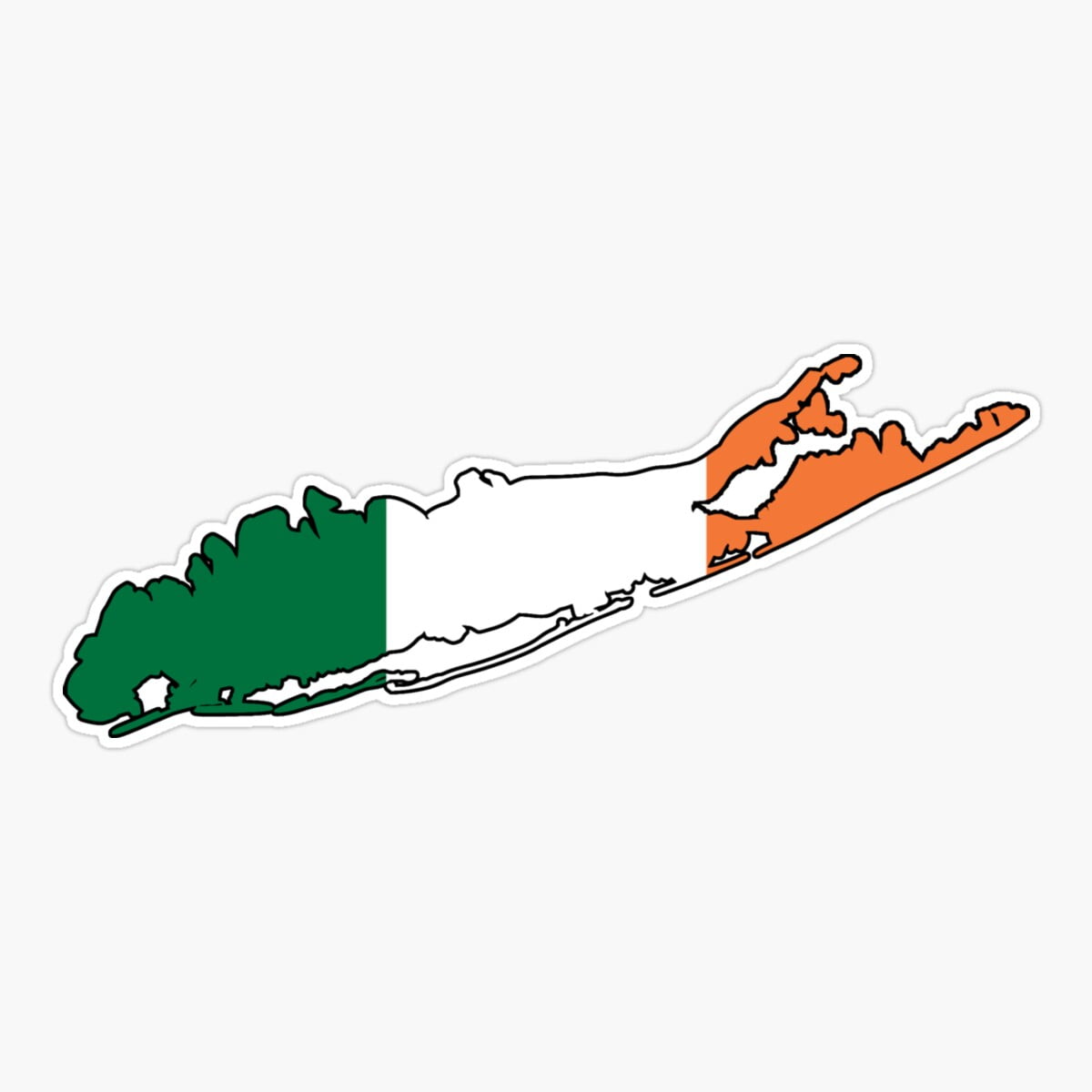 Stickly Long Island Irish Ireland Flag Sticker, Phone Decal Water ...