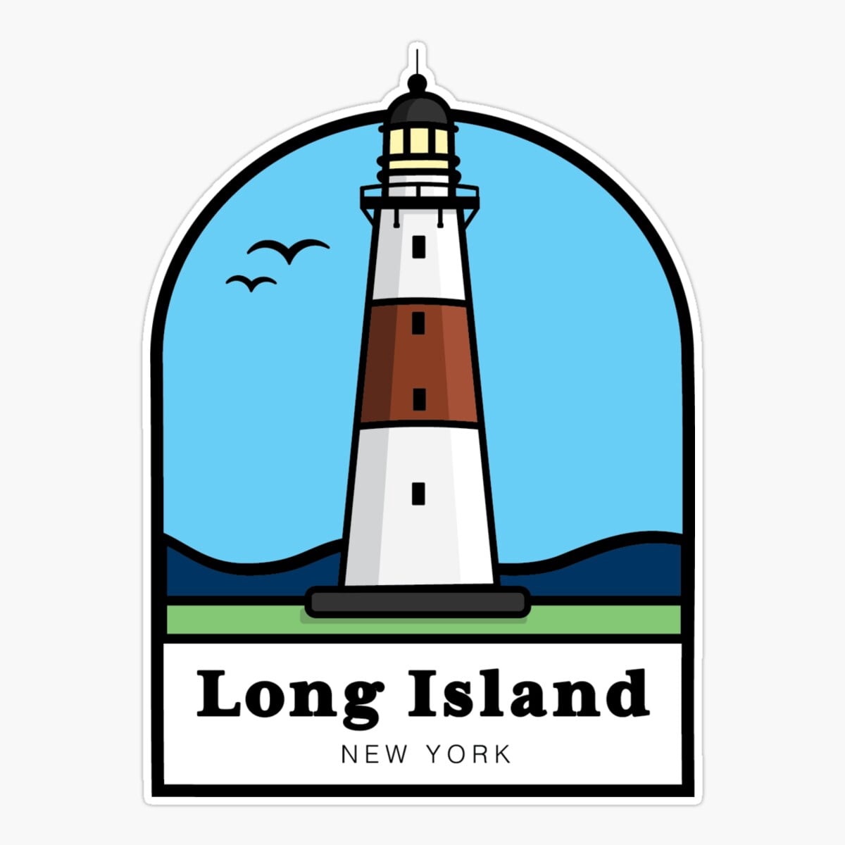 Stickly Long Island New York. Sticker, Phone Decal Water Bottle ...