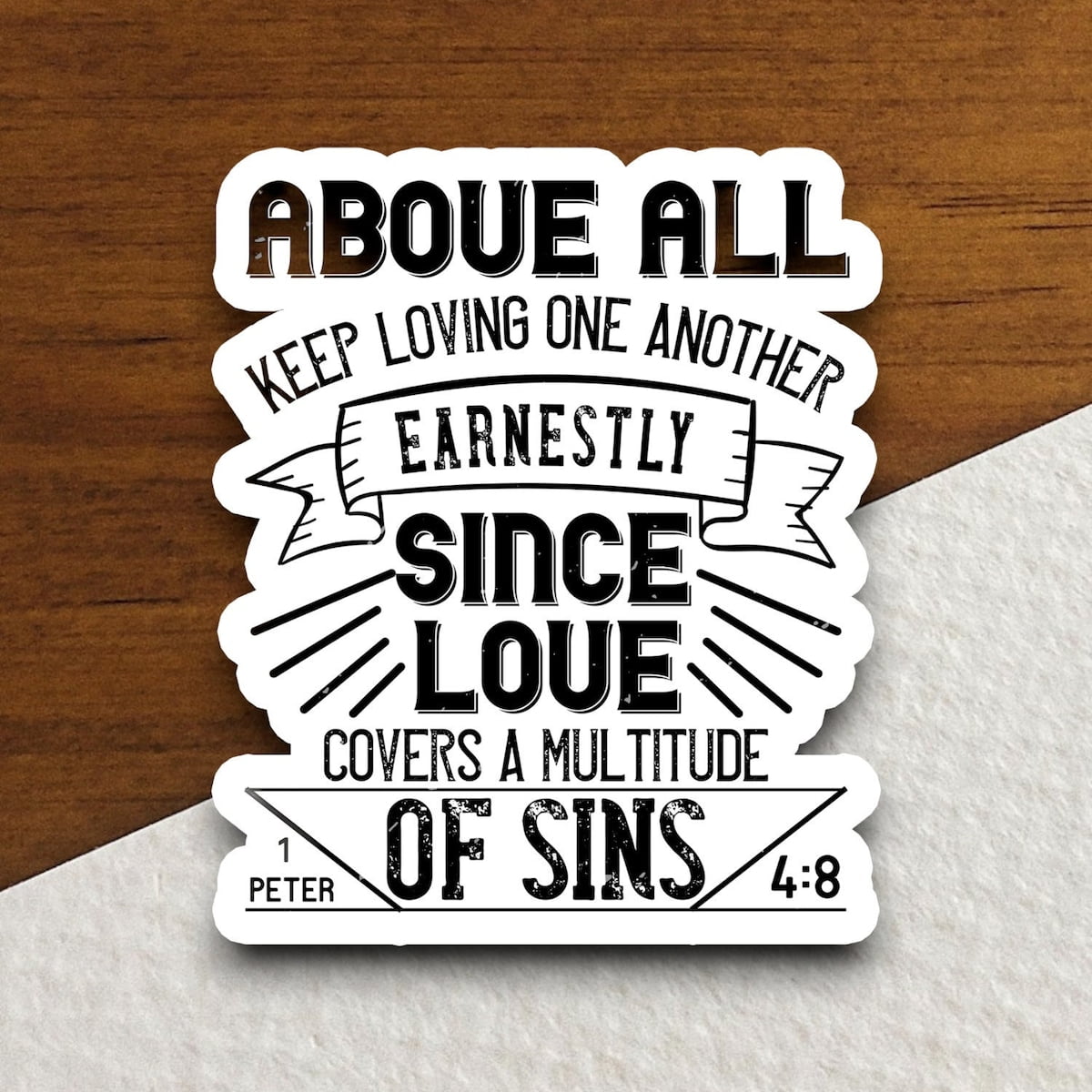 Stickly Above All Love One Another Sticker, Love Sticker, Religious ...