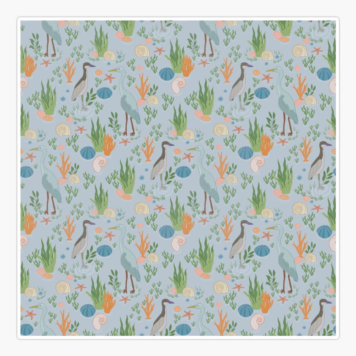 Stickly Low Tide At The Seaside Sticker, Phone Decal Water Bottle ...