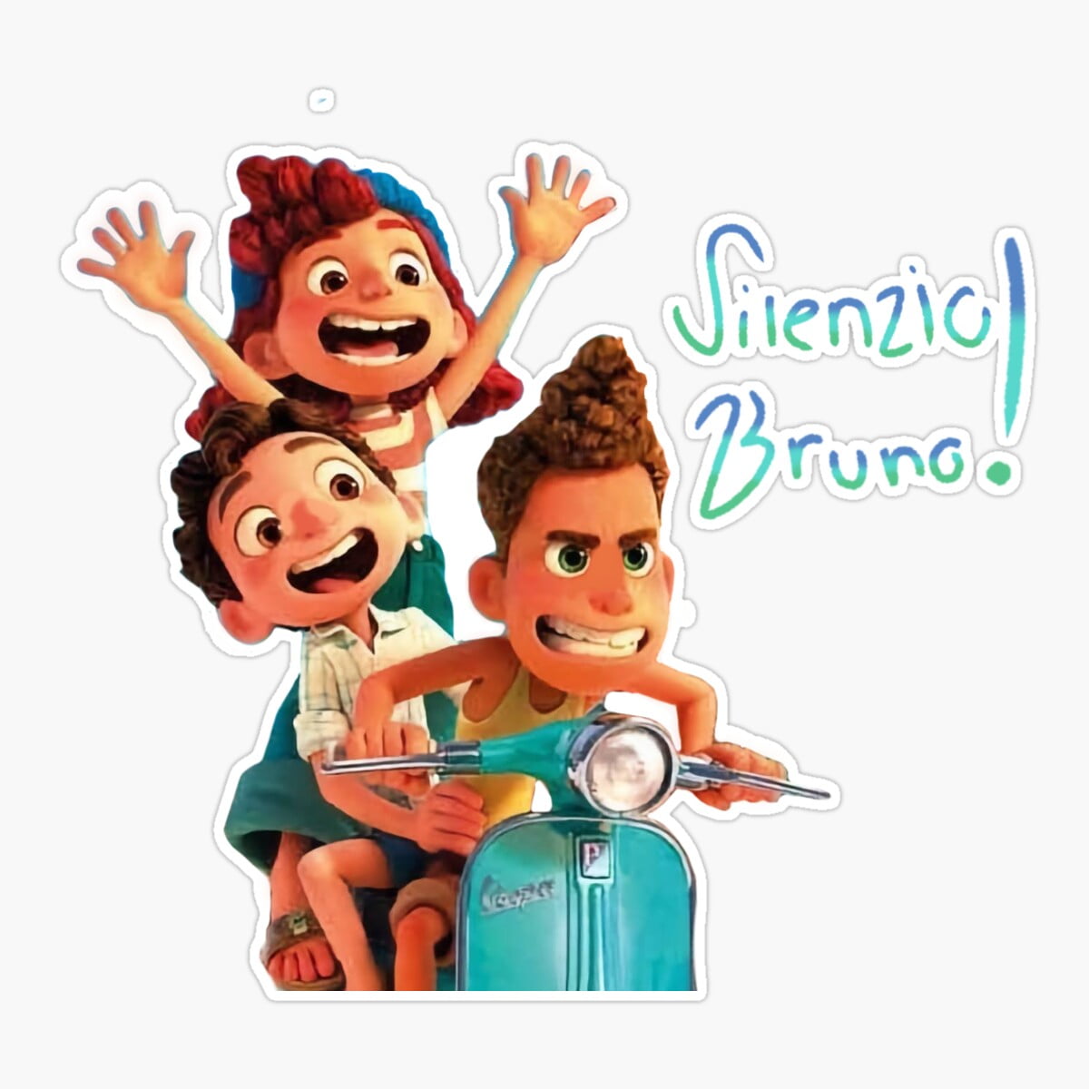 Stickly Luca Silenzio Bruno Sticker, Phone Decal Water Bottle Stickers ...