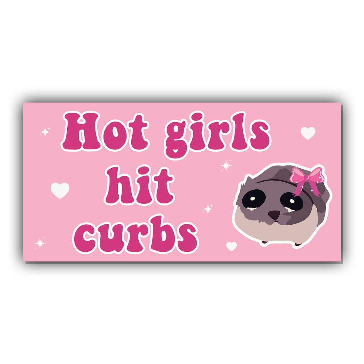 Stickly Magnetic Bumper Sticker Funny Sad Hamster Meme Magnet Sticker ...