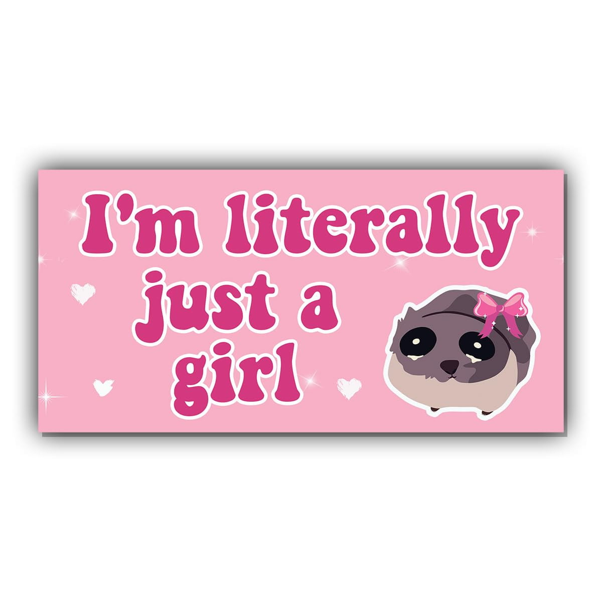 Stickly Magnetic Bumper Sticker Funny Sad Hamster Meme Magnet Sticker I ...