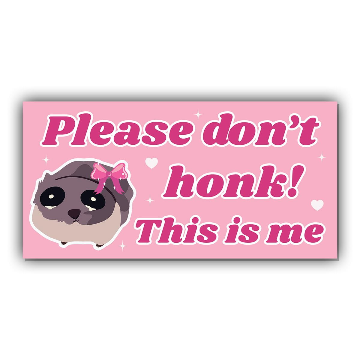 Stickly Magnetic Bumper Sticker Funny Sad Hamster Meme Magnet Sticker ...