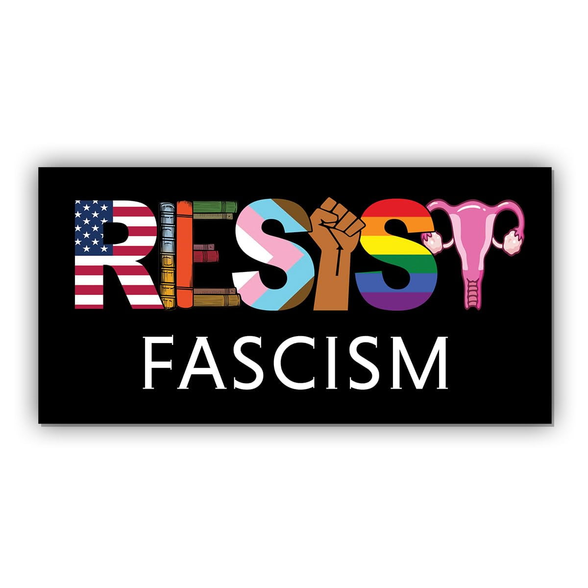 Stickly Magnetic Sticker Resist Fascism Magnet Banned Books LGBTQ ...