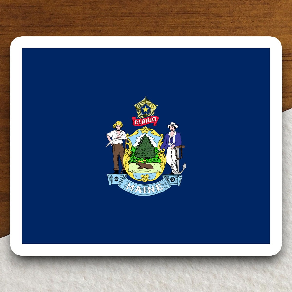 Stickly Maine State Sticker, Maine Flag Sticker, Pennant Sticker ...