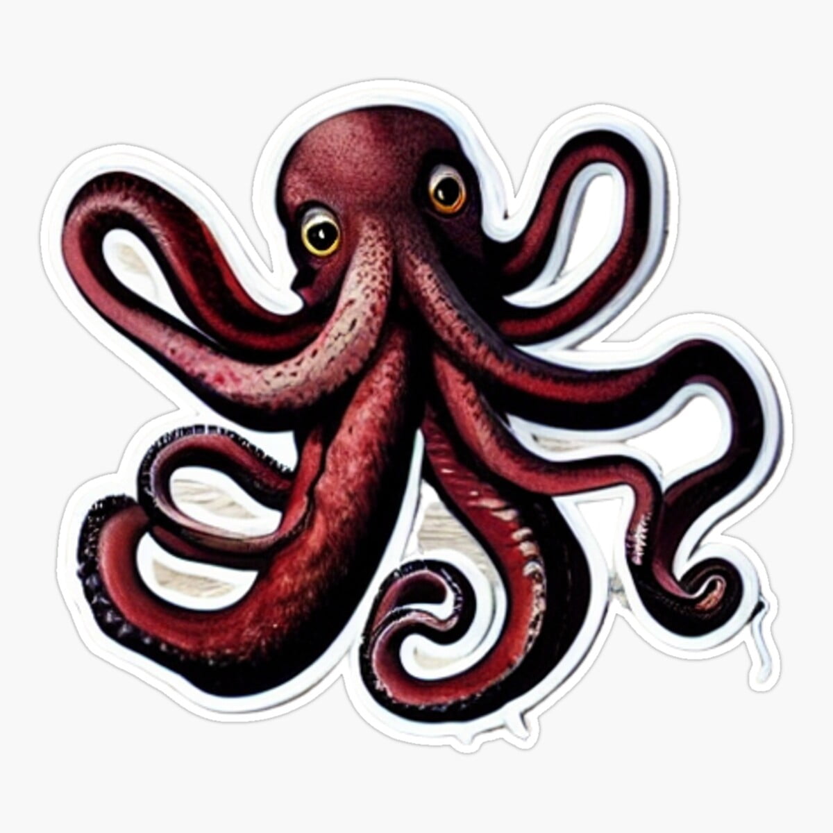 Stickly Majestic Giant Pacific Octopus #2 (Octopuses) Sticker, Phone ...