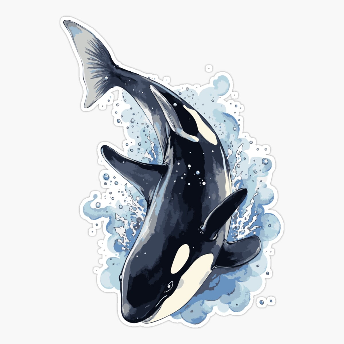 Stickly Majestic Orca Sticker, Phone Decal Water Bottle Stickers Car ...