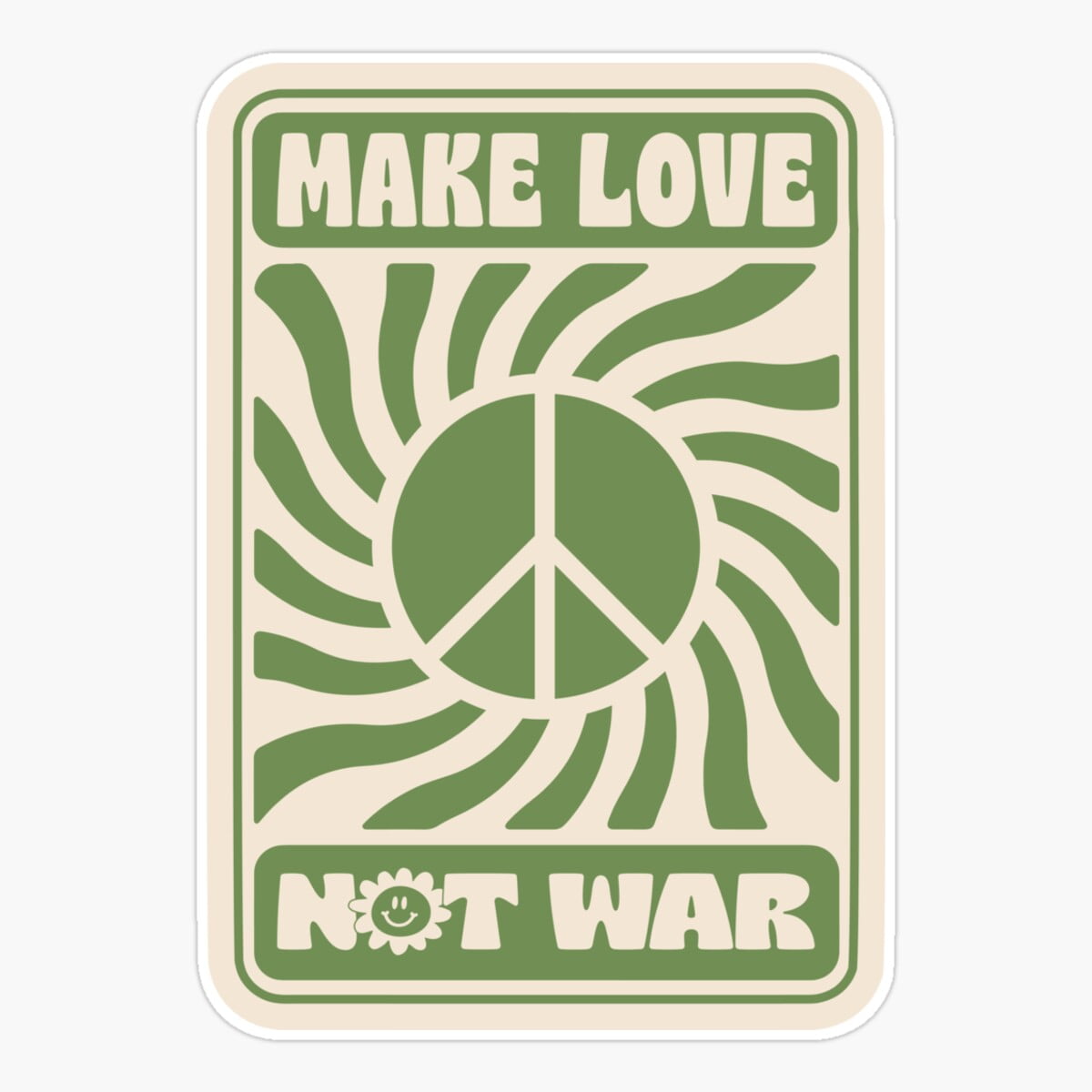 Stickly Make Love Not War Sticker, Phone Decal Water Bottle Stickers ...
