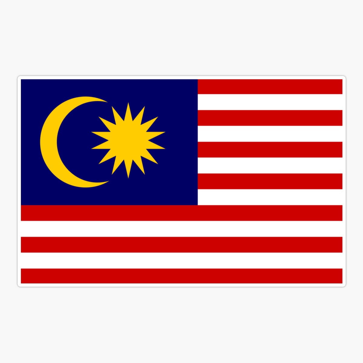 Stickly Malaysia Flag Sticker, Phone Decal Water Bottle Stickers Car ...