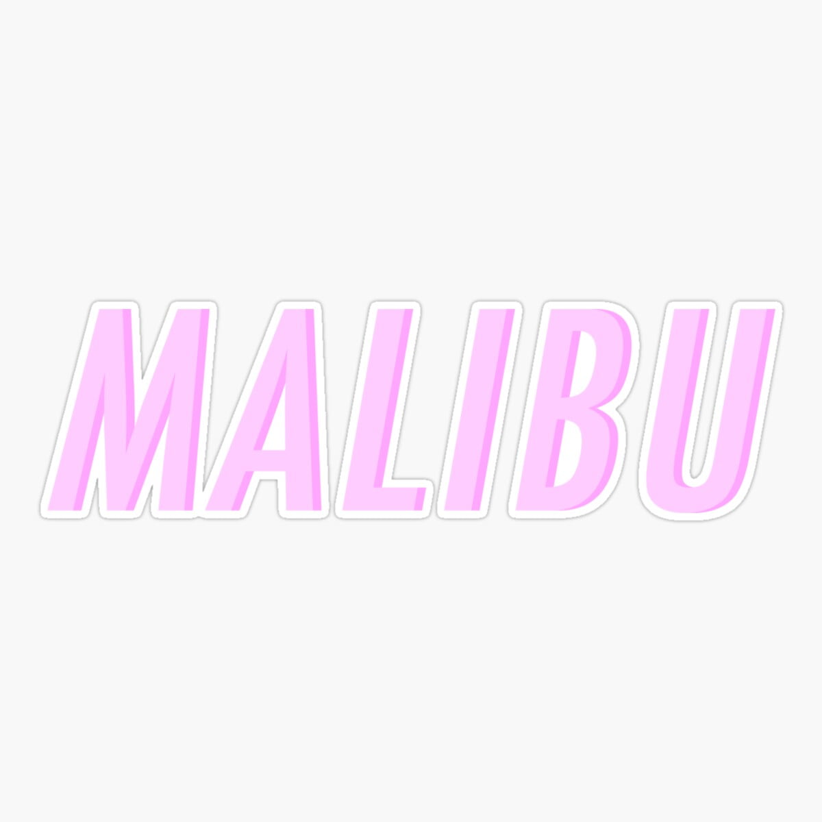 Stickly Malibu Pink Retro Sticker, Phone Decal Water Bottle Stickers ...