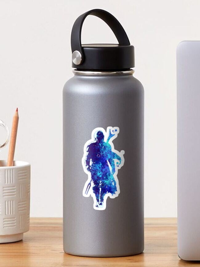Stickly Mando Silhouette Blue Paint Spatter Sticker, Phone Decal Water ...