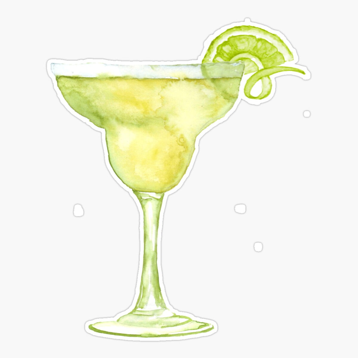 Stickly Margarita Watercolour Cocktail Sticker, Phone Decal Water ...