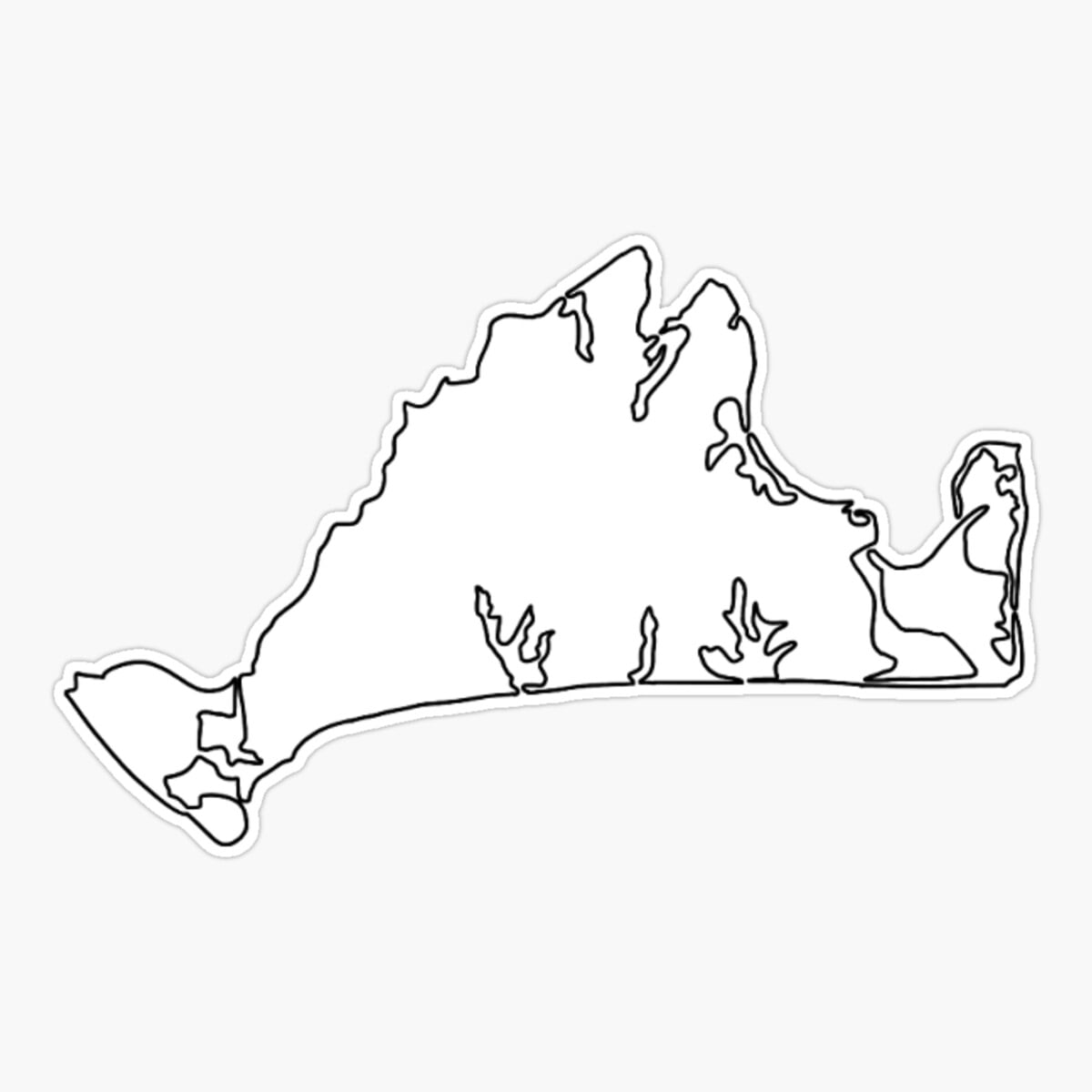 Stickly Martha'S Vineyard Outline Sticker Sticker, Phone Decal Water ...