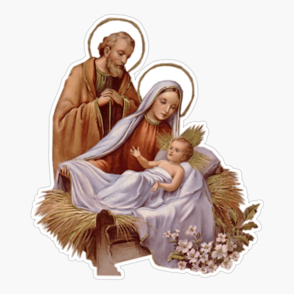 Stickly , Mary, And Joseph Sticker, Phone Decal Water Bottle Stickers ...