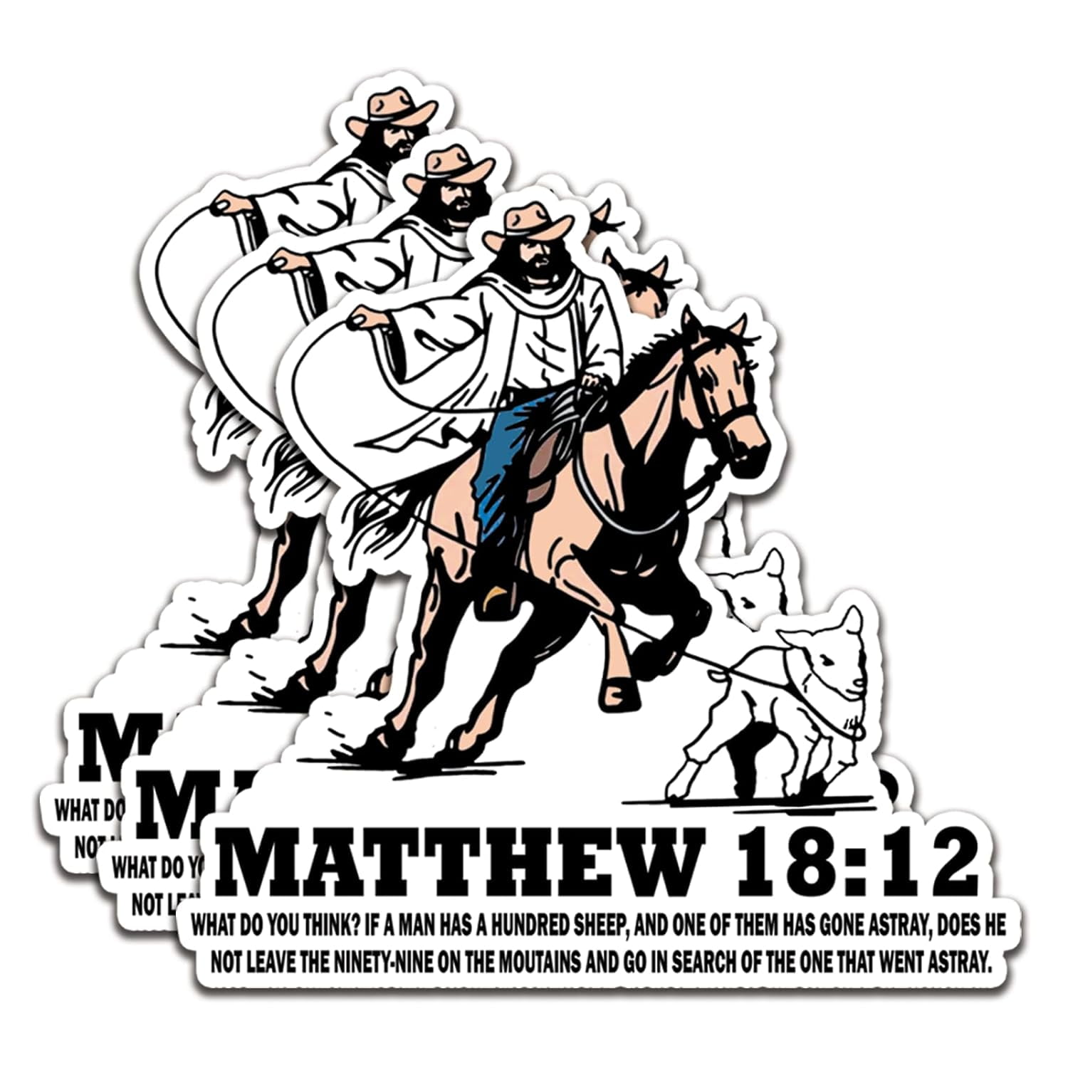 Stickly Matthew 18:12 Sticker God Cristianos Decal Vinyl Stickers Adult ...