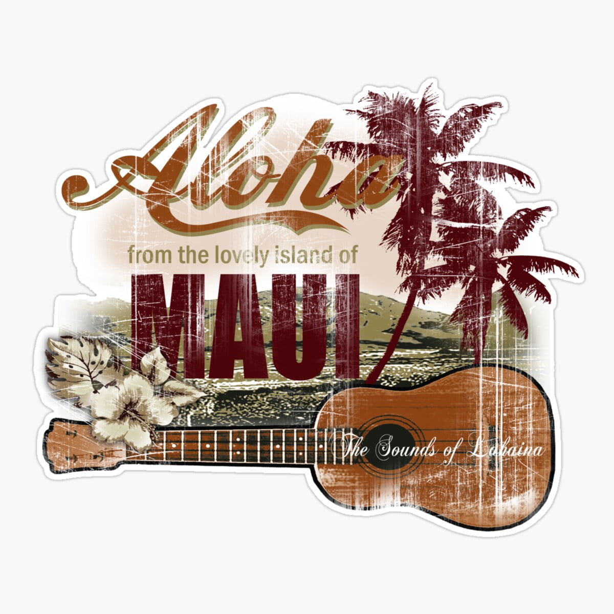 Stickly Maui Sticker, Phone Decal Water Bottle Stickers Car Decals ...