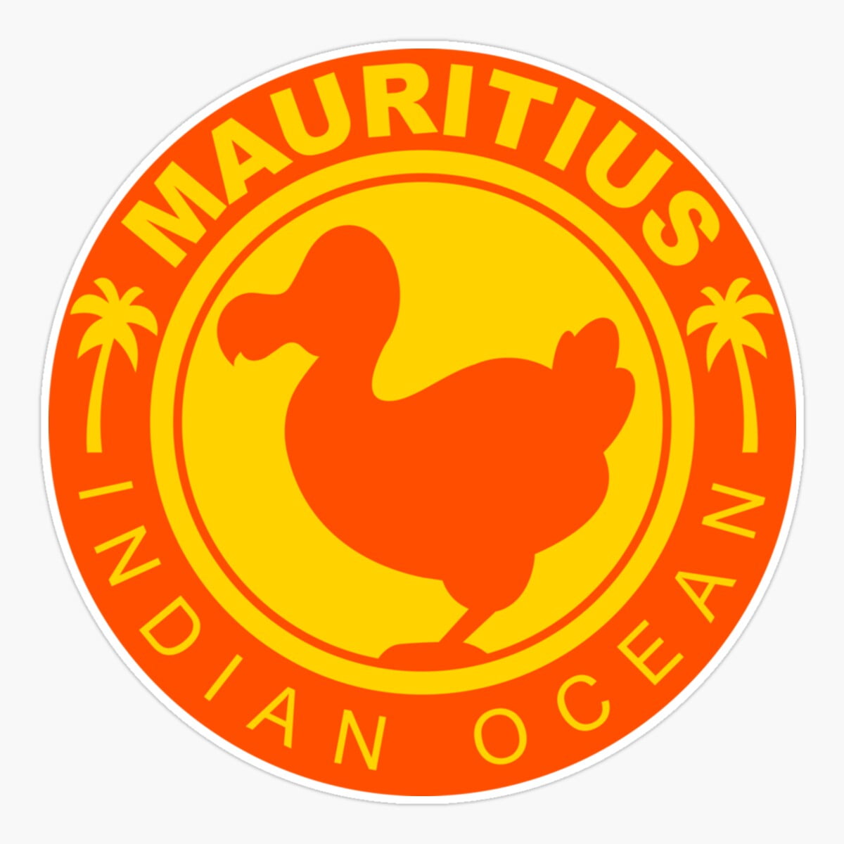 Stickly Mauritius - Indian Ocean Sticker, Phone Decal Water Bottle ...