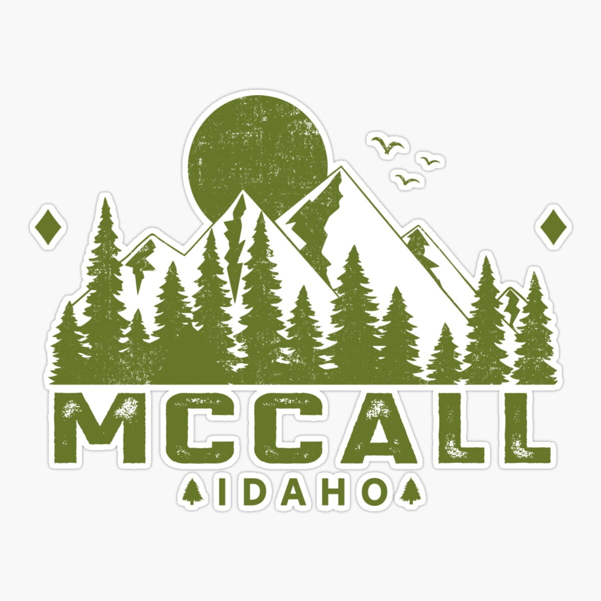 Stickly Mccall Idaho Mountain Souvenir Sticker, Phone Decal Water ...