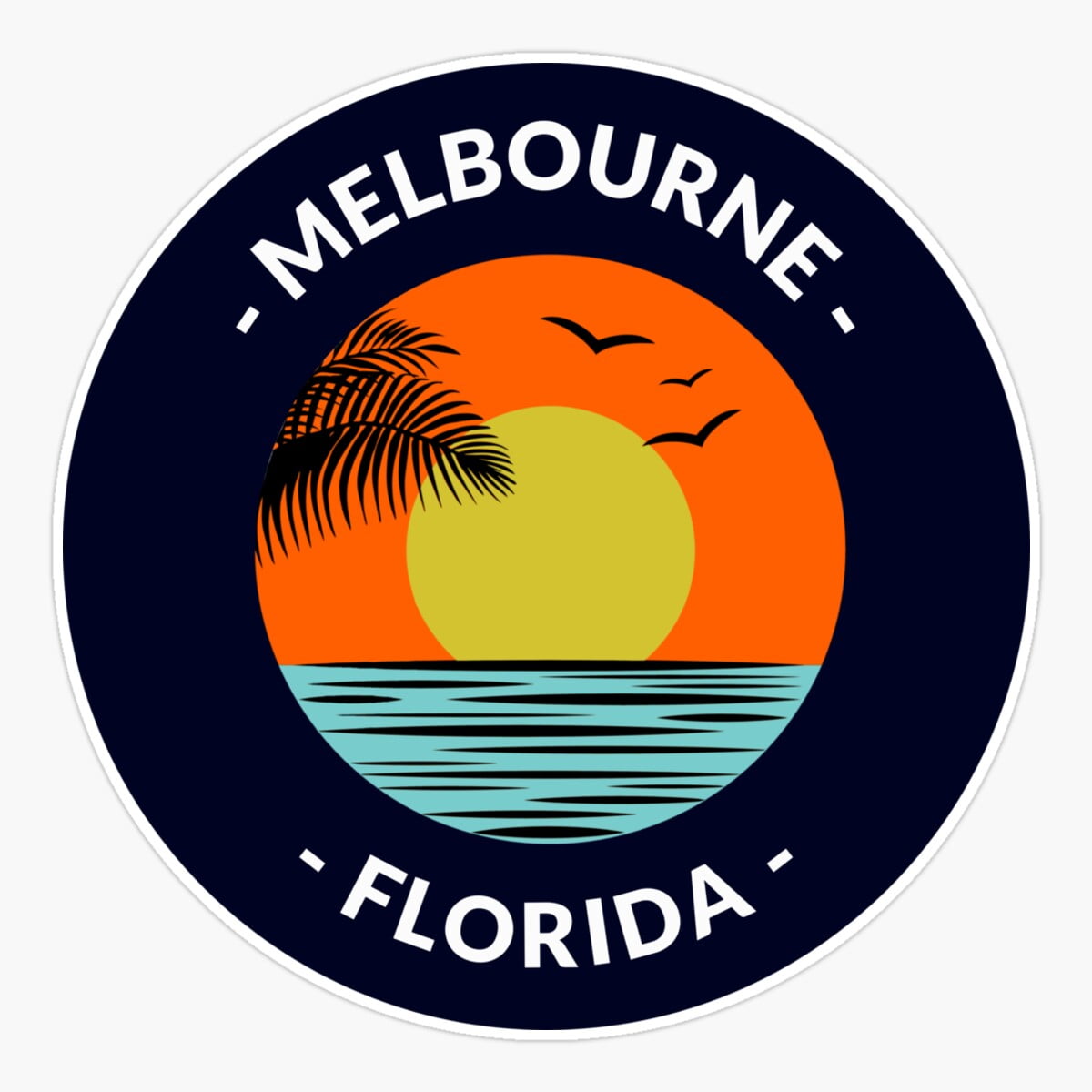 Stickly Melbourne Florida Beach Sunset Sticker, Phone Decal Water ...