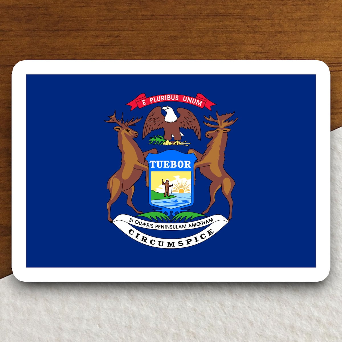 Stickly Michigan State Sticker, Michigan Flag Sticker, Pennant Sticker ...