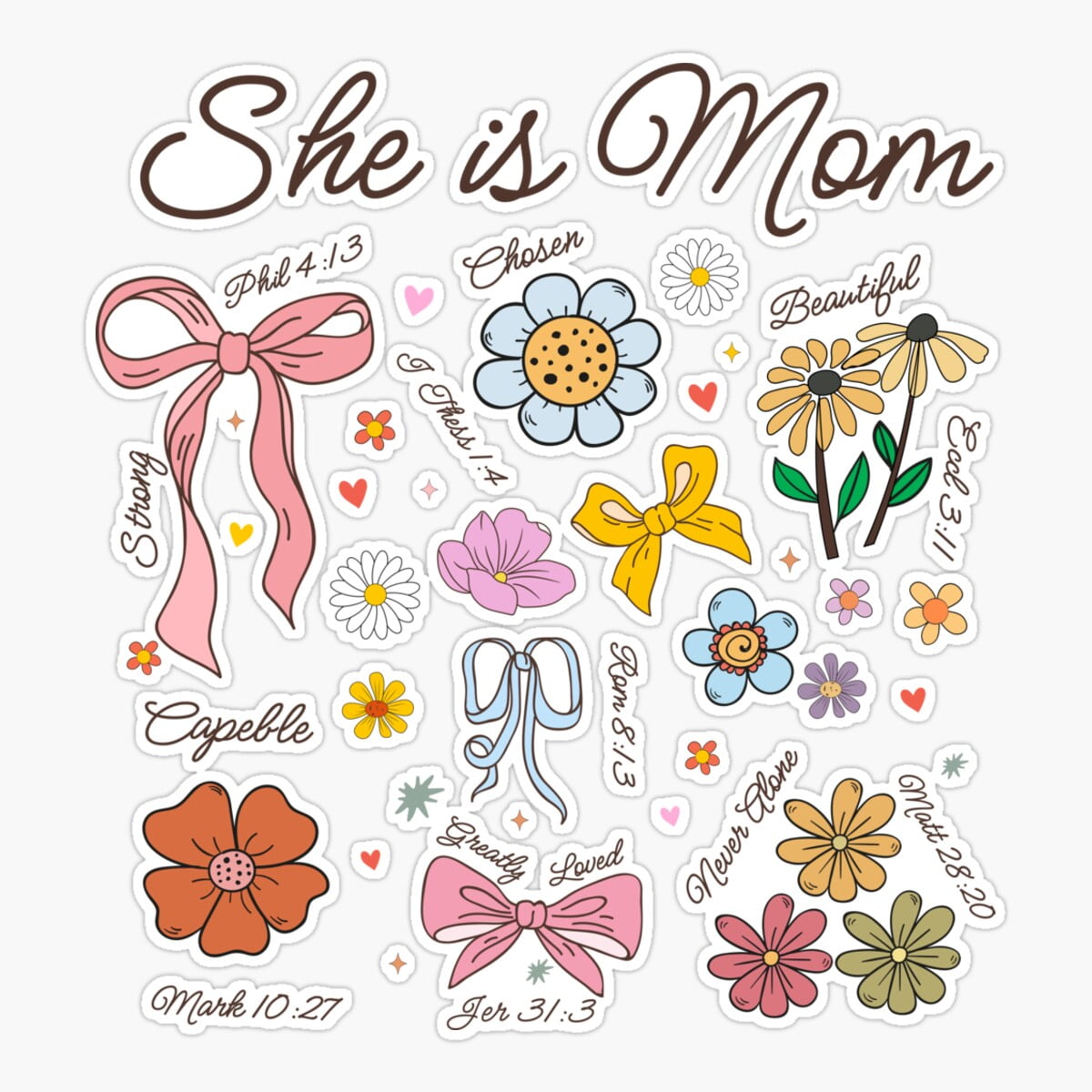 Stickly She Is Mom Coquette, Christian Mama, Boho Floral Mama, Mom ...