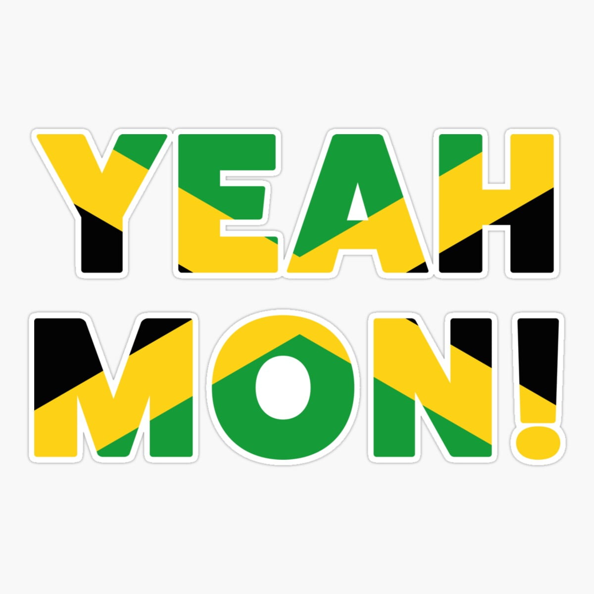 Stickly Mon Jamaica Yeah Mon! Sticker, Phone Decal Water Bottle ...