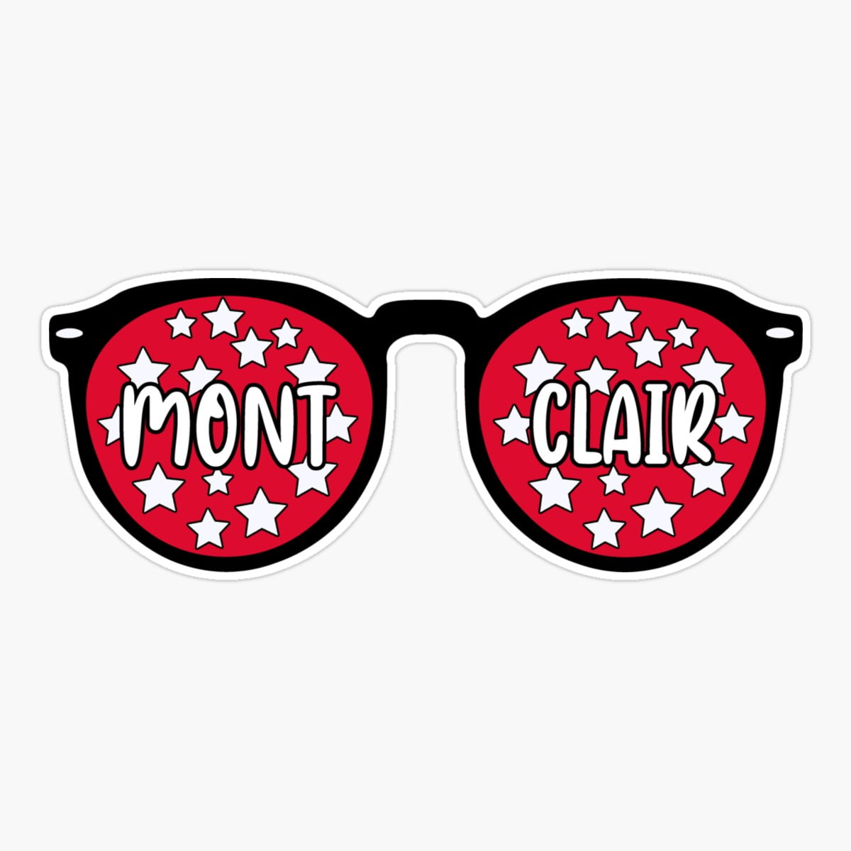 Stickly Montclair State Sunglasses Sticker, Phone Decal Water Bottle ...