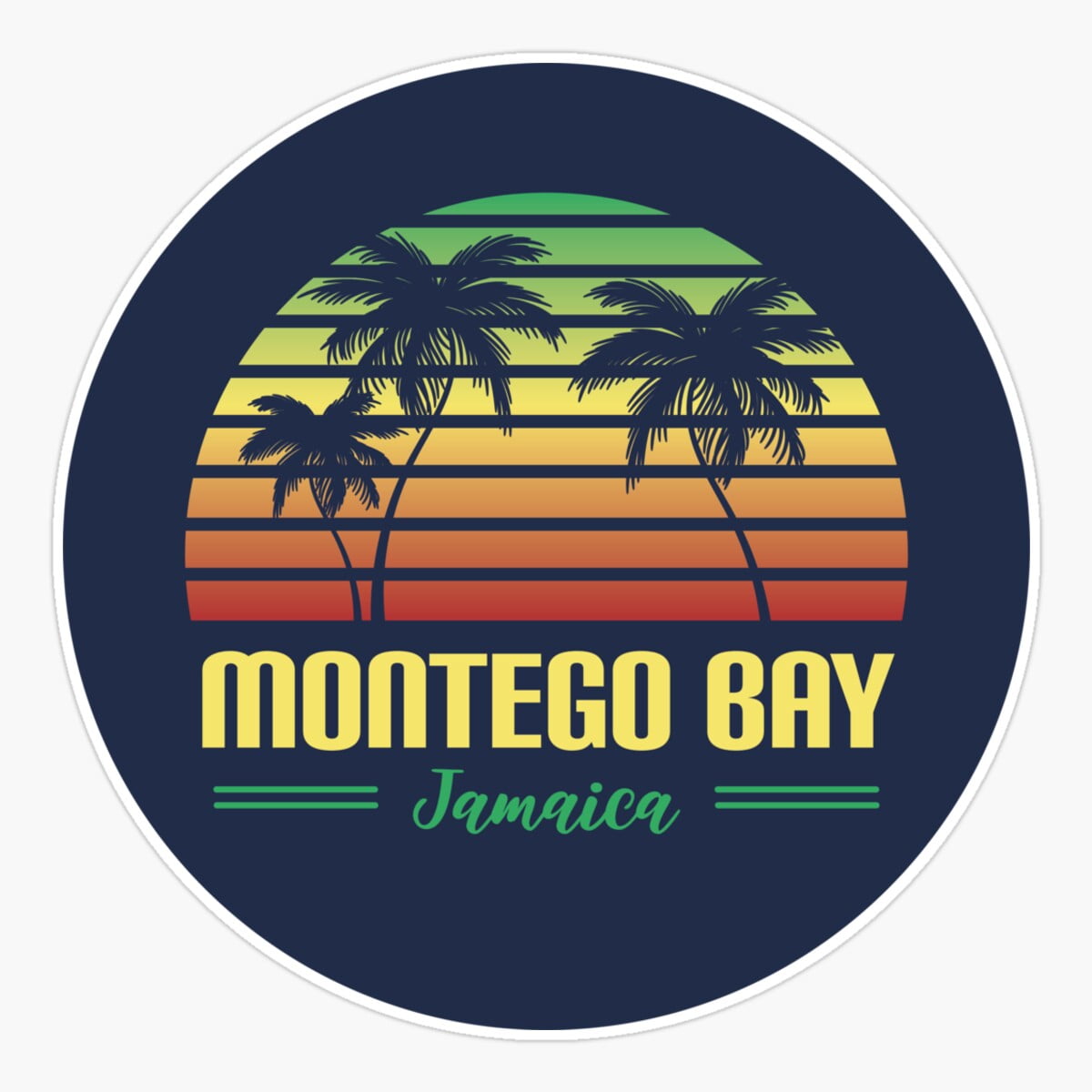 Stickly Montego Bay Jamaica Rasta Tropical Summer Beach Design Sticker ...