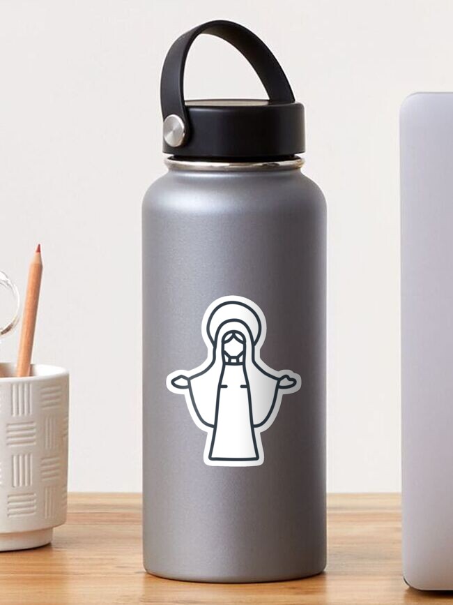 Stickly Mother Mary Line Art | Minimalist Catholic Design Sticker ...