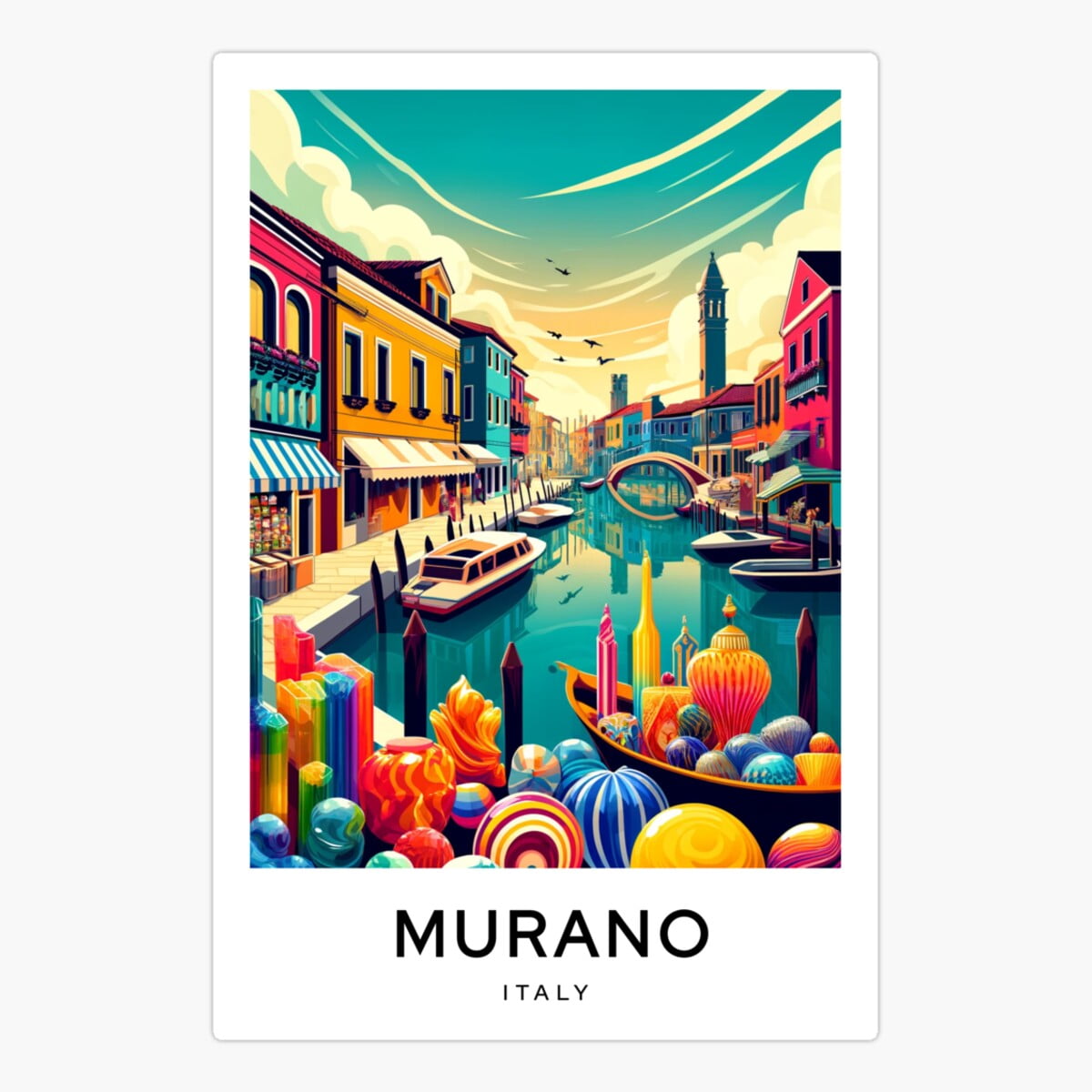 Stickly Murano Italy Digital Art Poster Sticker, Phone Decal Water ...