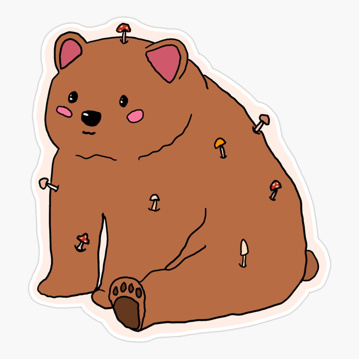 Stickly Mush-Bear Sticker, Phone Decal Water Bottle Stickers Car Decals ...