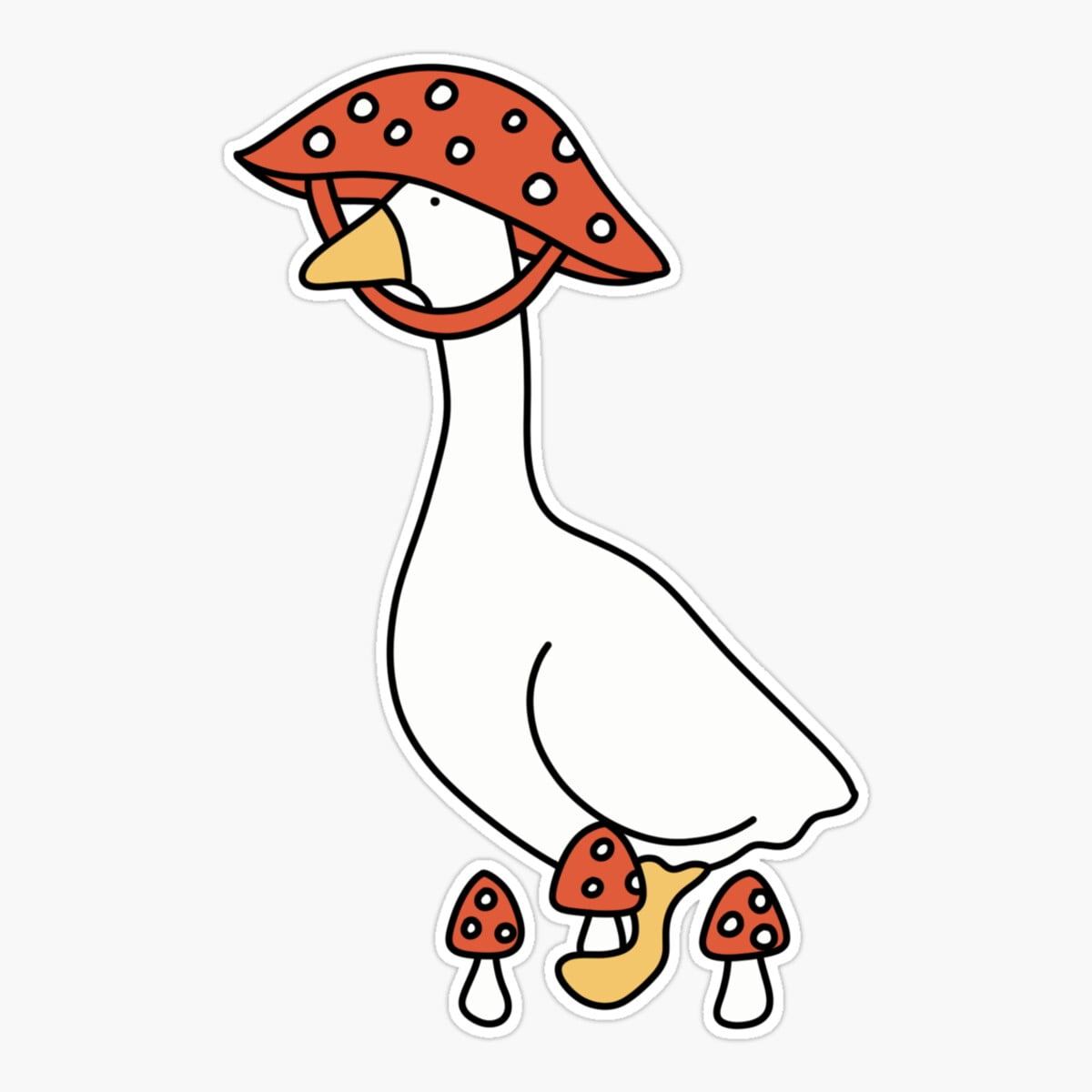 Stickly Mushroom Cottage Silly Goose Sticker, Phone Decal Water Bottle ...