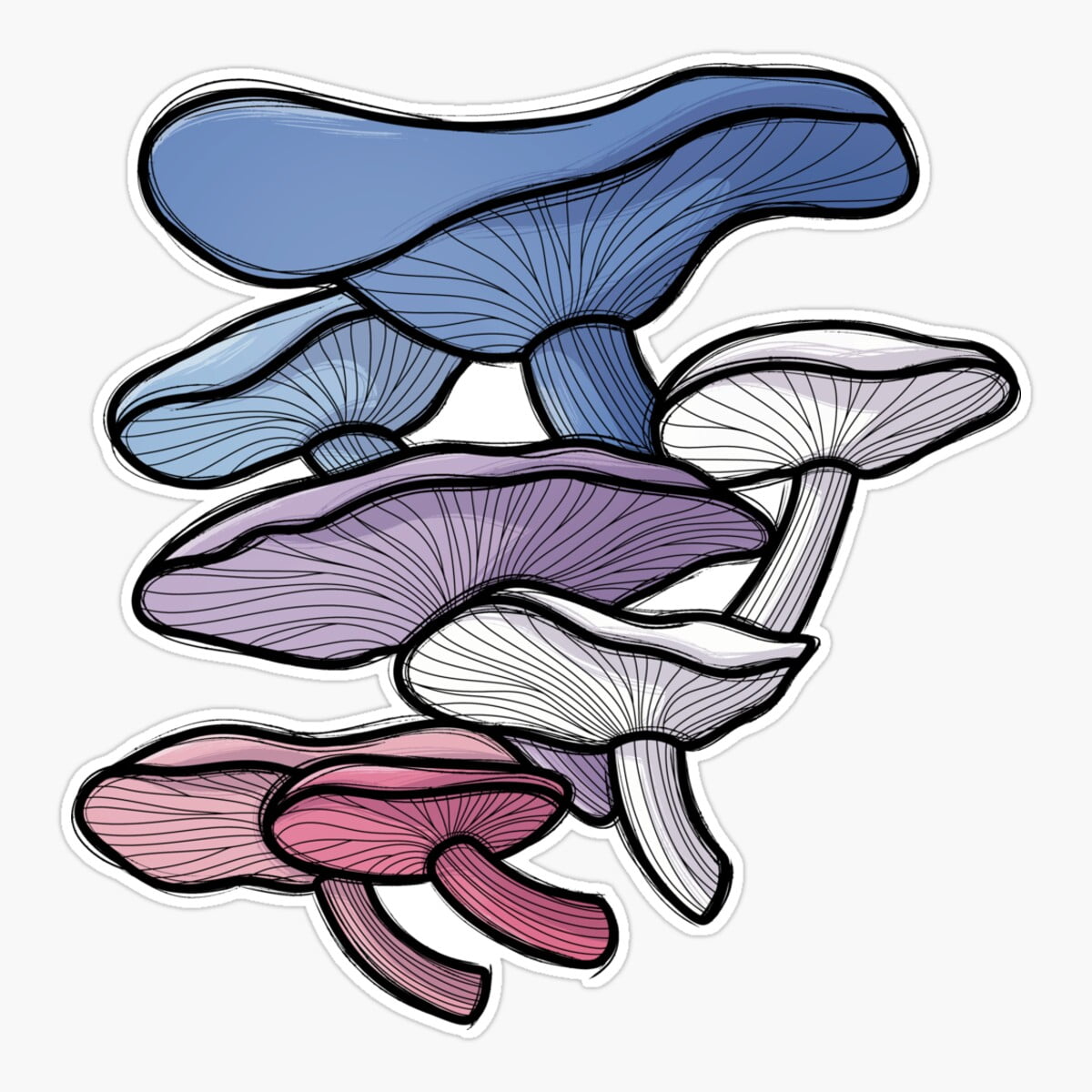 Stickly Mushroom Pride Flag Sticker, Phone Decal Water Bottle Stickers ...
