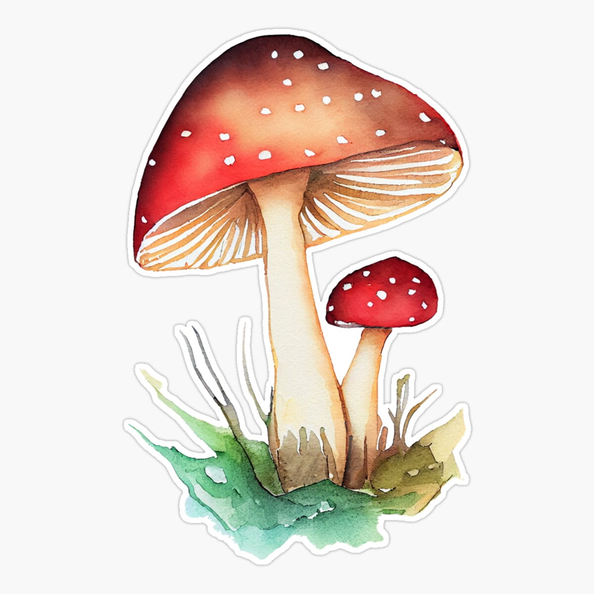 Stickly Mushrooms Hydro Stickers - Mushroom Clipart Watercolor ...