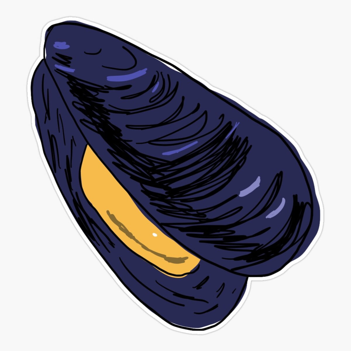 Stickly Mussels Sticker, Phone Decal Water Bottle Stickers Car Decals ...