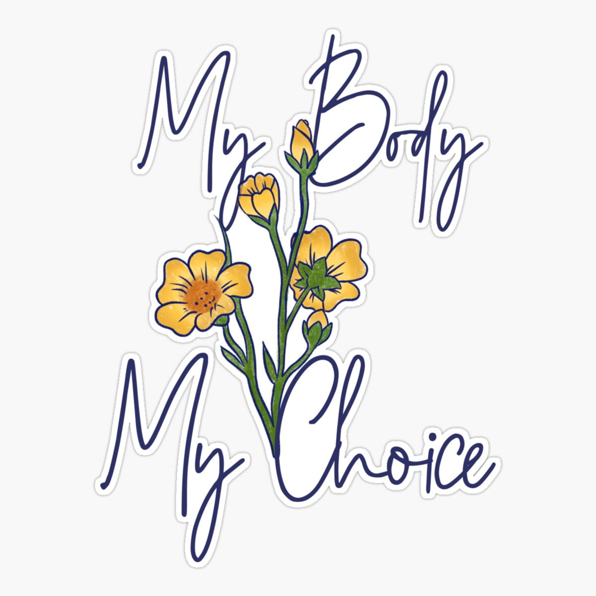 Stickly My Body My Choice Sticker, Phone Decal Water Bottle Stickers ...