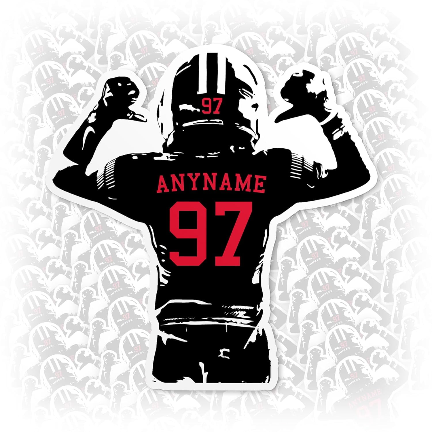Stickly Name American Football Sticker Choose Name and Jersey Numbers ...